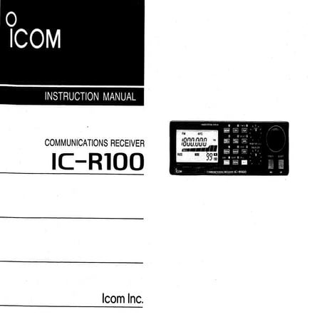 Ic R100 User Manual | PDF