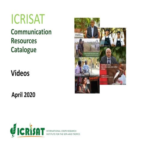 ICRISAT Communication Resources Catalogue : Videos updated in April ...