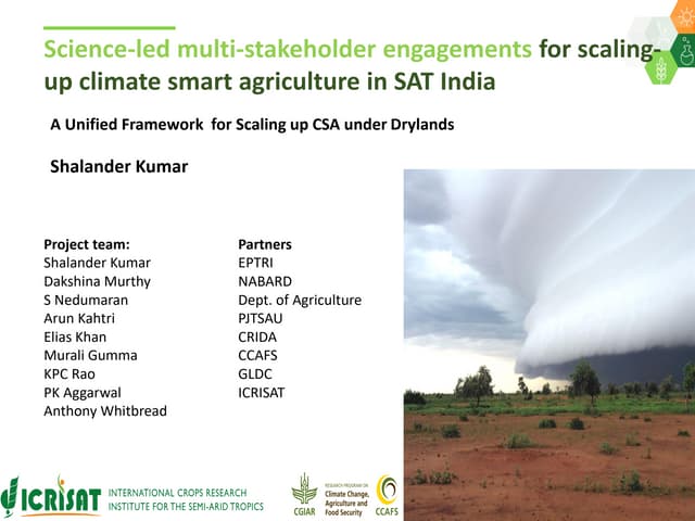 Science-led multi-stakeholder engagementsfor scaling-up climate smart ... Science-led multi-stakeholder engagementsfor scaling-up climate smart ...
