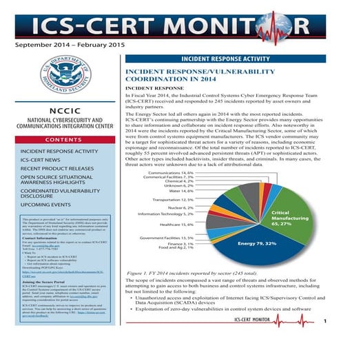 ICS CERT- Incidence Reports | PDF | Information and Network Security ...