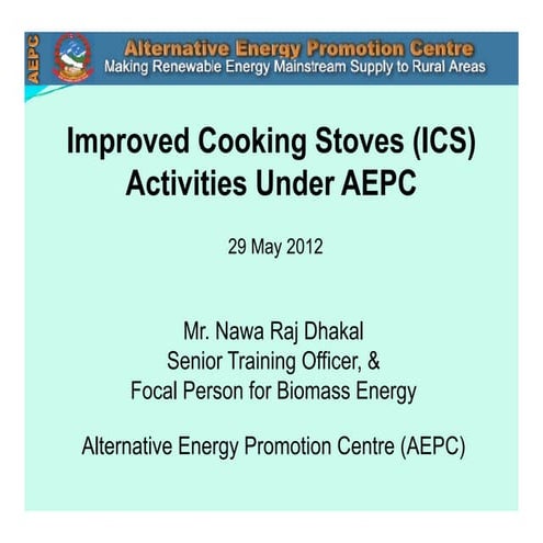 Improved Cooking Stoves (ICS) Activities Under AEPC | PDF