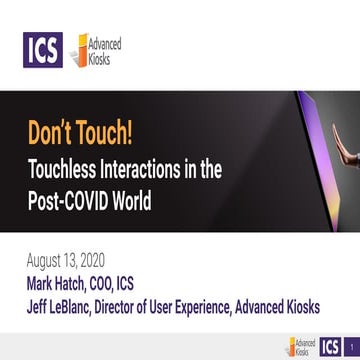 Touchless Interactions Webinar | PPT