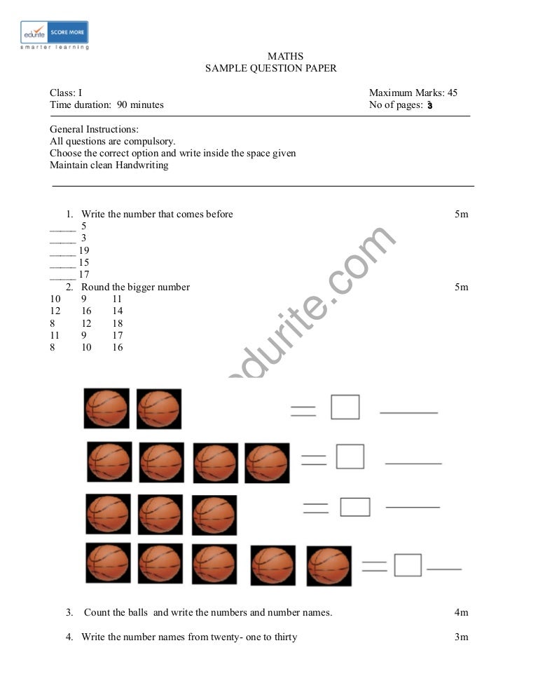 class-1-icse-maths-sample-paper-model-3