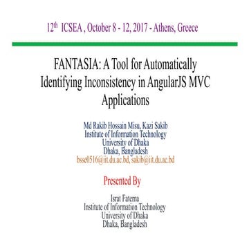 FANTASIA: A Tool for Automatically Identifying Inconsistency in AngularJS MVC Applications | PPT