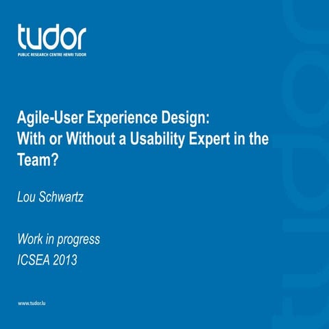 Agile-User Experience Design: With or Without a Usability Expert in the Team? | PPT