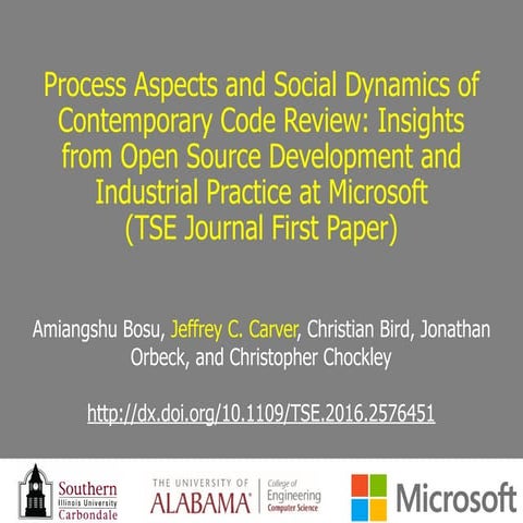 Process Aspects and Social Dynamics of Contemporary Code Review ...