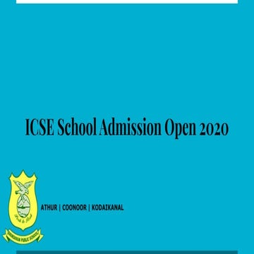 ICSE school in Tamil Nadu Admissions 2020 | PDF