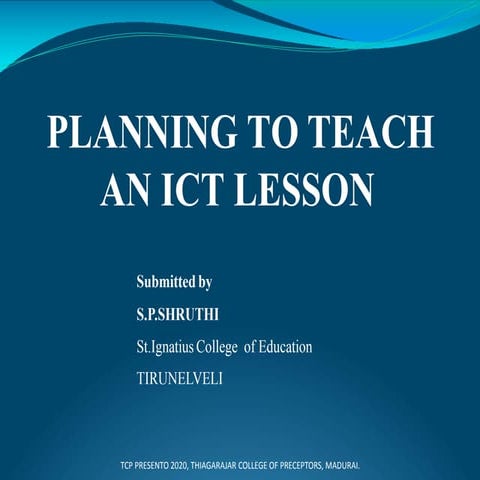 PLANNING TO TEACH ICT LESSON | PPT