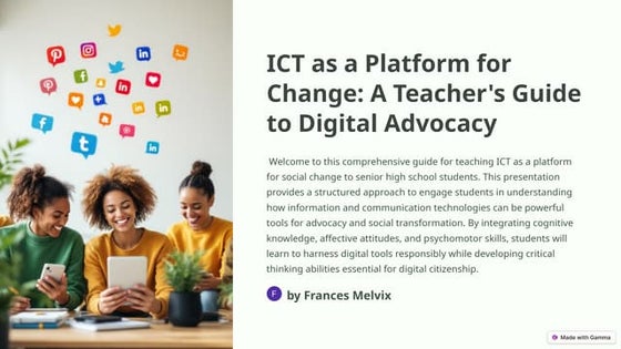 MODULE 2- ICT AS A PLATFORM FOR CHANGE.pptx | Social Networking | Internet