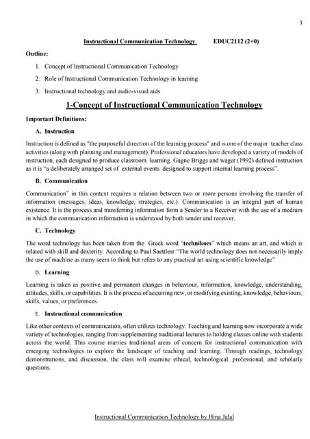 INSTRUCTIONAL & COMMUNICATION TECHNOLOGY | PPTX