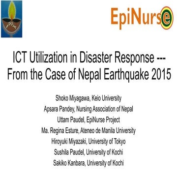 ICT Utilization in Disaster Response - From the Case of Nepal ...