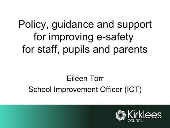 Online safety: useful information for children, parents and staff | PDF