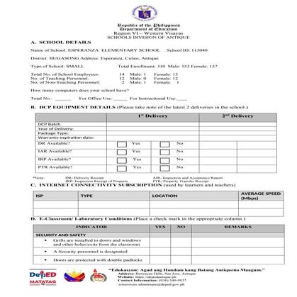 ICT Monitoring Tool used for Technical Assistance | DOCX