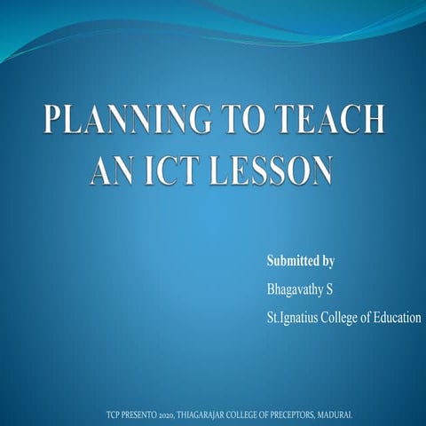 PLANNING TO TEACH ICT LESSON | PPTX