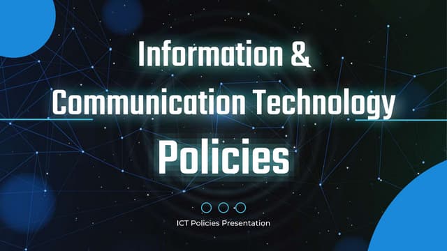 ICT POLICIES, ICT SAFETY ISSUES AND USES OF ICT IN TEACHING AND LEARNING | PPTX