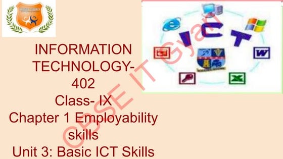 ICT skills notes class 9.pdf it helps in information technology | PDF