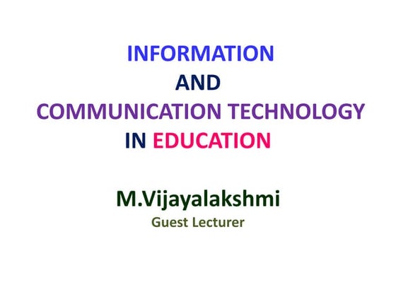 Computer in education | PPT