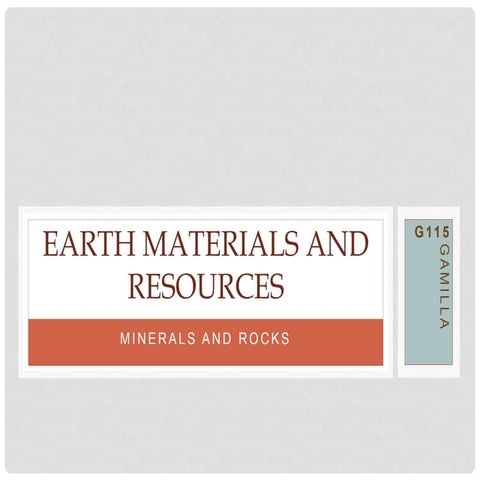 Earth Materials and Resources: Minerals and Rocks [Online Presentation ...
