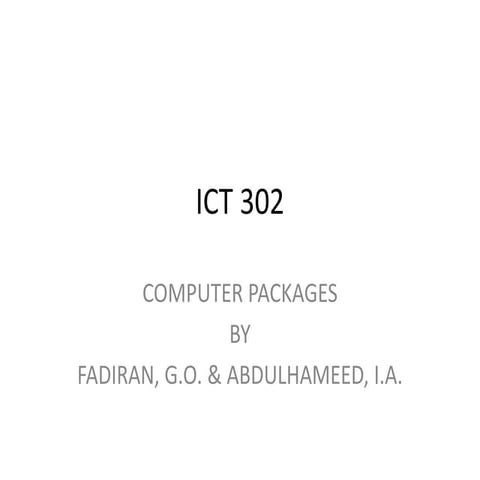 Ict 302 | PPTX