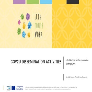 ICT4YOUTH Project - Dissemination activities by Gov2u | PPTX