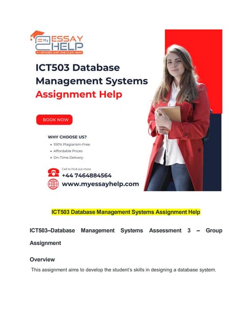 ICT503 Database Management Systems Assignment Help.pdf ICT503 Database Management Systems Assignment Help.pdf