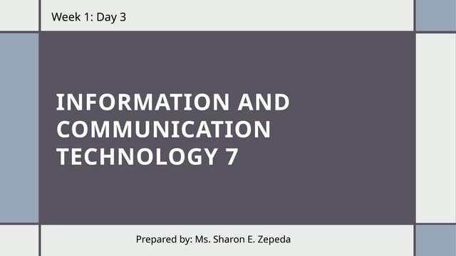 PowerPoint Presentation TLE- ICT Grade 7 | PPTX