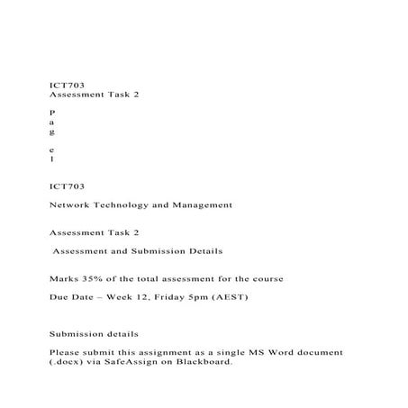 ICT703 Assessment Task 2 Page1ICT703 .docx