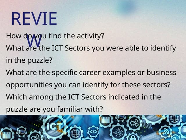TLE Grade 7 - Sectors of ICT and Its Career and Business Opportunities ...