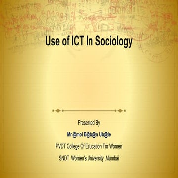 Ict application in sociology research | PPT