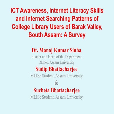 Ict awareness, internet literacy skills and internet searching patterns ...