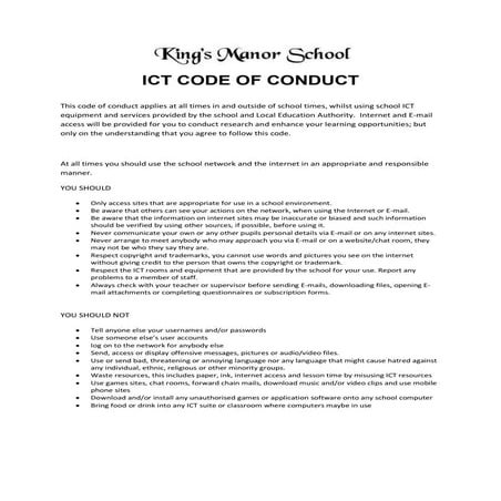 Ict code of conduct | PDF