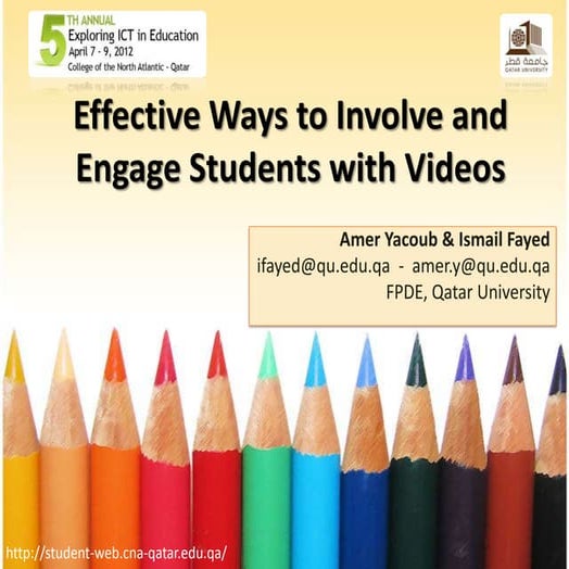 Effective Ways to Involve and Engage Students with Videos | PPTX