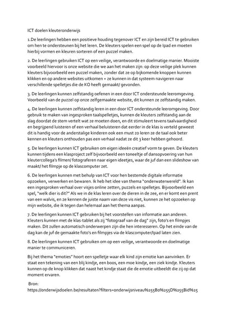 De verschillende doelen in ICT voor kleuteronderwijs.docx