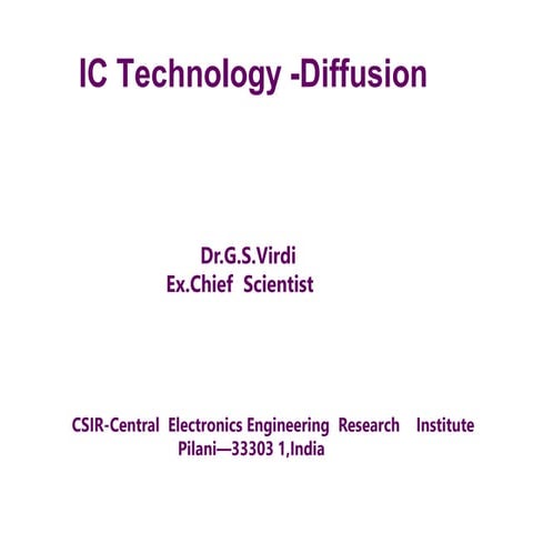 Diffusion in Semiconductor IC Technology | PDF
