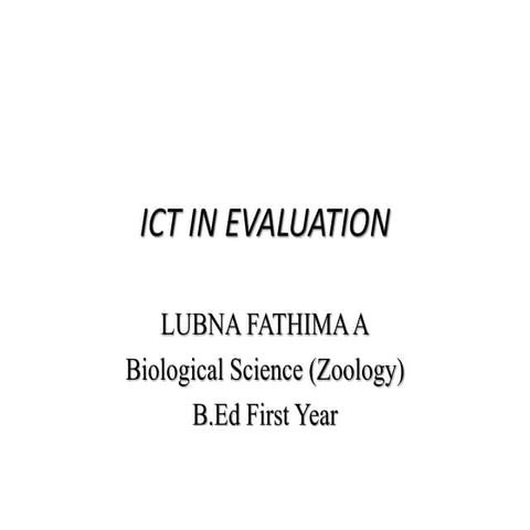Ict In Evaluation Pptx