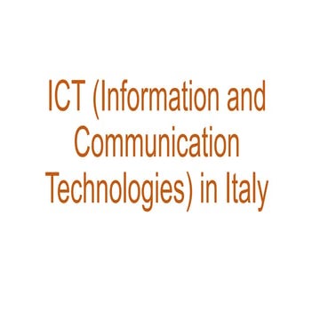 Made in Italy and ICT: the Good, the Bad and the Ugly | PPSX