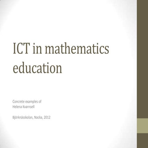 Ict in mathematics education upload | PPTX | Education