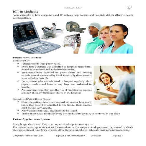 Ict in medicine | DOCX | Heart and Cardiovascular Diseases | Diseases ...