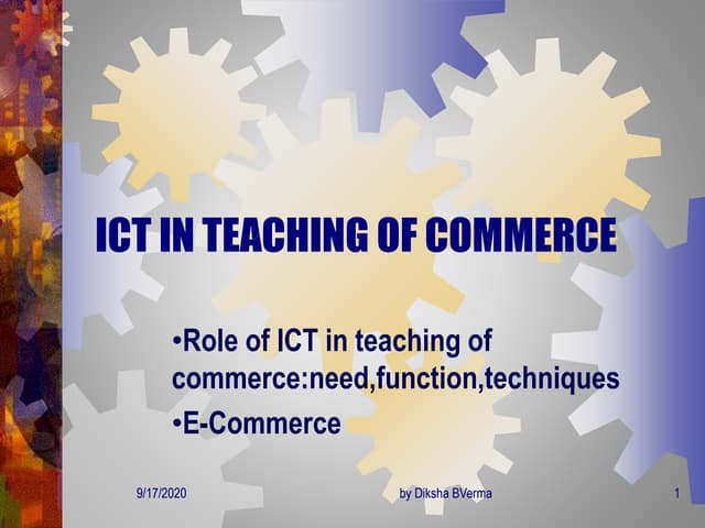 Teaching of commerce B.Ed India | PPTX