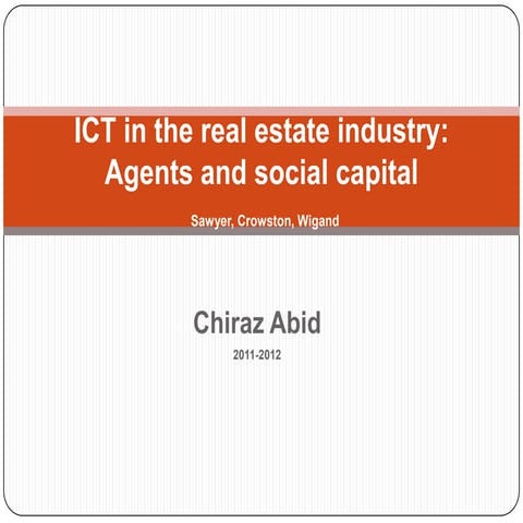 ICT's in The Real Estate Industry | PPTX