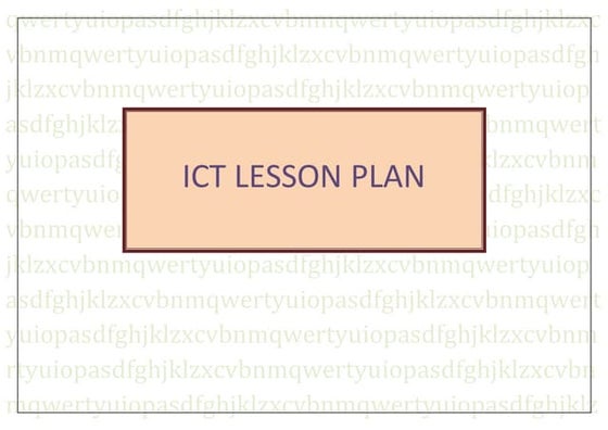 Ict lesson plan | PDF