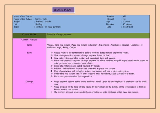 ICT lesson plan | DOCX
