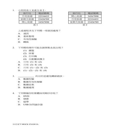 Ict mock exam paper 1 a combined | PDF