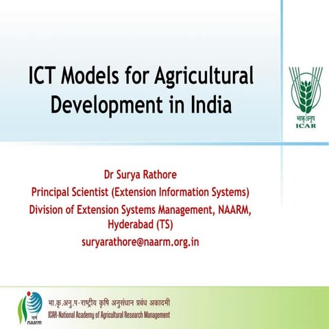 Strategic integration of ICT in agriculture: experiences of the ...