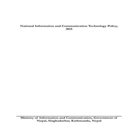 ICT Policy in Nepal | PDF