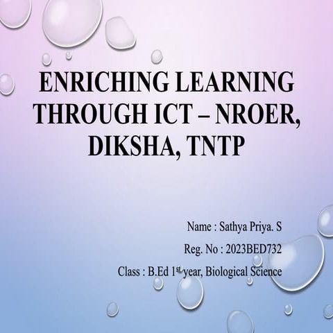 PPT on NROER, DIKSHA and TNTP | PPTX