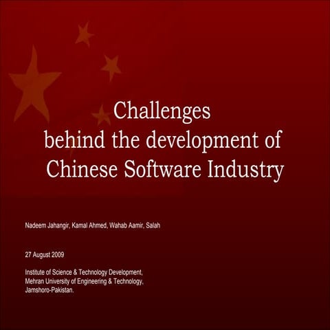 Chinese Software Industry | PPT | Free Download