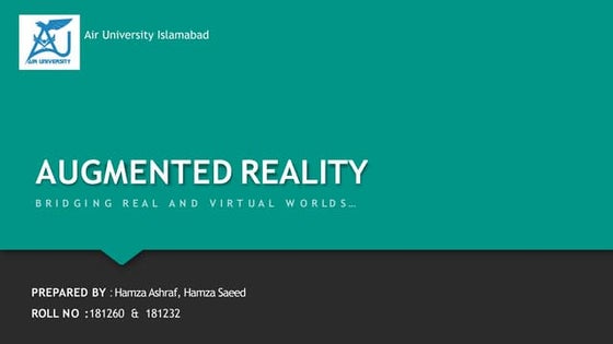 Chapter 5 - Augmented Reality.pptx