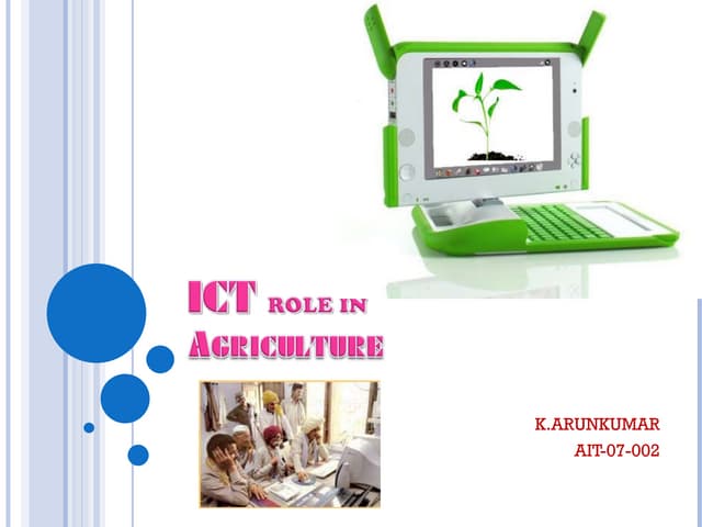 Information Technology in agriculture ppt by deependra | PPTX