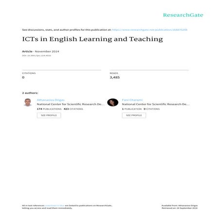 Ict's learning and teaching | PDF
